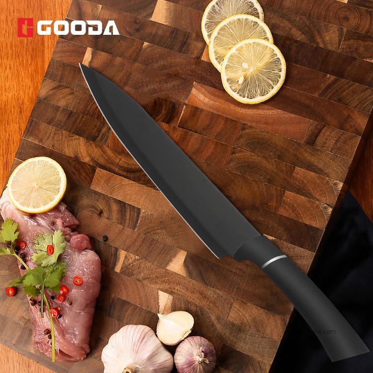 9 Piece Non-stick Blade Kitchen Knives Set With Acrylic Stand - Ouda