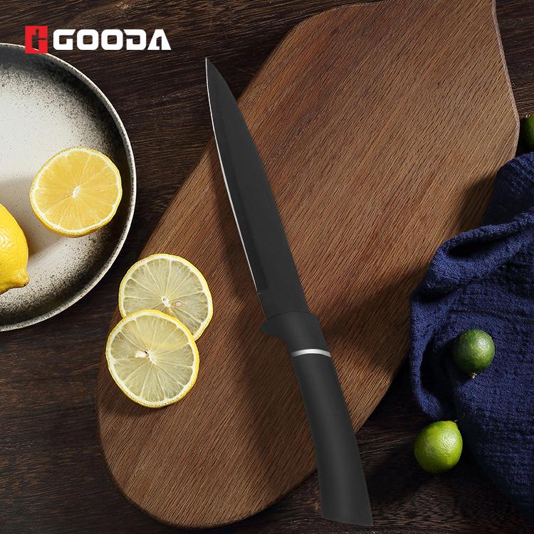 9 Piece Non-stick Blade Kitchen Knives Set With Acrylic Stand - Ouda